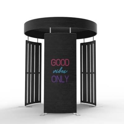 China Portable Spiral 360 Photo Booth Enclosure Backdrop LED Light for sale