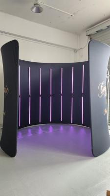 China Customized logo 360 Photo Booth Backdrop With RGB Led Light for sale