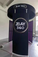 China Circle square 360 Photo Booth Enclosure Backdrop With Led Lights And Fabric for sale