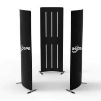 China Wall Portable 3 Panels 360 Photo Booth Enclosure Backdrop With LED Lights for sale