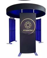 China 3 Panel Colorful Light 360 Photo Booth Enclosure Custom Logo Design for sale