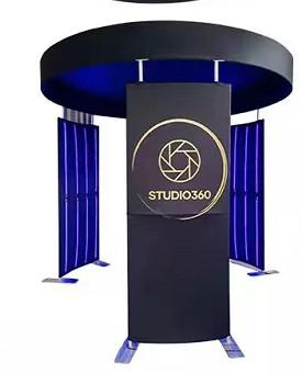 China 3 Panel Colorful Light 360 Photo Booth Enclosure Custom Logo Design for sale