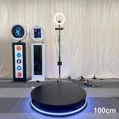 China LED Light Dia 115cm Manual 360 Photo Booth Machine With Flight Case for sale