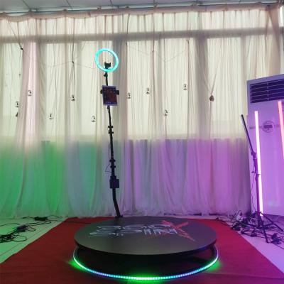 China Automatic 360 Selfie Photo Booth Round Platform LED Ring Light for sale