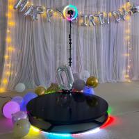 China Black 360 Portable Photo Booth Stand Automatic 1.9m Height Adjustable Speed for sale