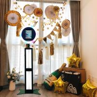 China Metal Portable Ipad Photo Booth Stand Black Color Ring light For Parties for sale