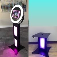 China Standing Ipad Photo Booth Ring Light Metal Portable Selfie Booth for sale