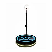 China Black Spinning 360 Photo Booth Machine Rotating Platform With Ring Light for sale