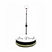 China LED Rotating Ring Light Photo Booth Round Base Video Booth 360 Degree for sale