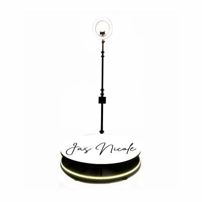 China LED Rotating Ring Light Photo Booth Round Base Video Booth 360 Degree for sale