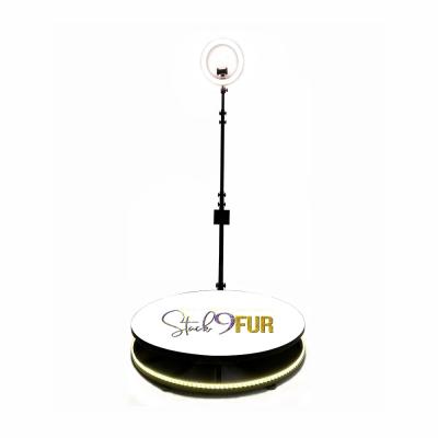China Round Base 360 Video Photo Booth Kiosk Rotating Slow Motion Custom Logo for sale