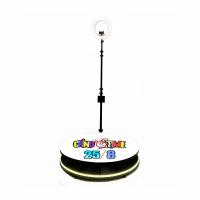 China Tempered Glass 360 Degree Photo Booth RGB Light Automatic Rotating Picture Booth for sale