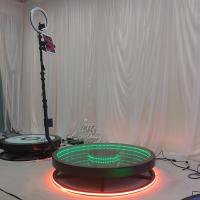 China Adjustable LED 360 Photo Booth Glass Platform Selfie Rotating Photo Booth for sale