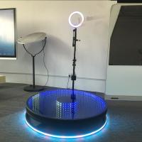 China Adjustable LED 360 Photo Booth Glass Platform Selfie Rotating Photo Booth for sale