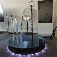 China Slow Motion 360 Rotating Video Booth Tempered Glass 115cm With RGB Light for sale