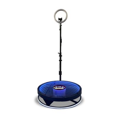 China Tempered Glass LED Photo Booth Automatic 360 Degree Selfie Ring Light Photo Booth for sale