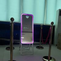 China Adjustable Mirror Wedding Photo Booth Light Strip Portable Selfie Station for sale