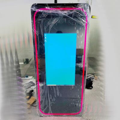 China Magic Mirror Selfie Stand Photo Booth foldable 65 inch With Camera Printer for sale