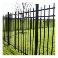 China Powder Coated Top Spear Metal Tubular Black Fence Panels For Home Garden for sale