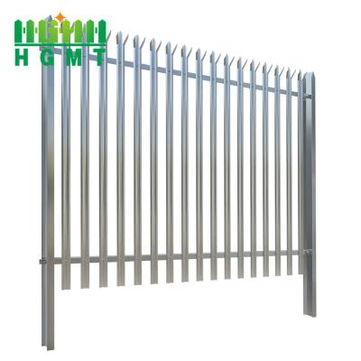 China High Standard Palisade Galvanised Metal Security Fencing 2100mm Tall Square Post for sale