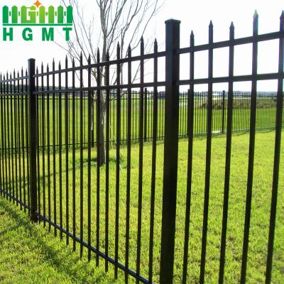 China Home Garden Black Powder Coating Top Sharp Steel Tubular Fence for sale