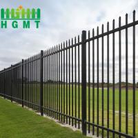 China 8FT Black Metal Picket Fence Panel Tubular Fence Tube for sale