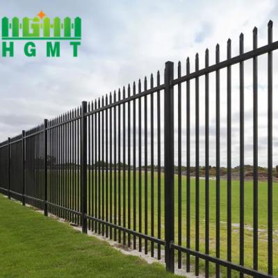 China 8FT Black Metal Picket Fence Panel Tubular Fence Tube for sale