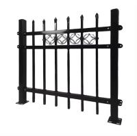 China Hot Sale New Design Black Coated Galvanized Steel Tubular 8 Feet Steel Fence For Garden for sale