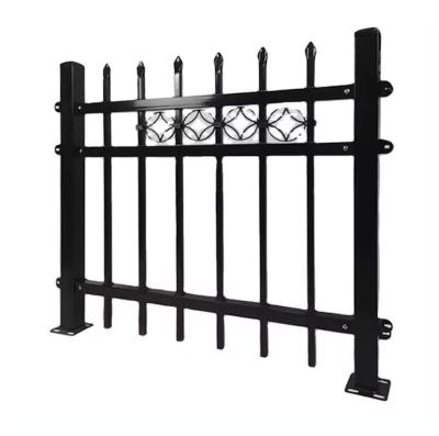 China Hot Sale New Design Black Coated Galvanized Steel Tubular 8 Feet Steel Fence For Garden for sale