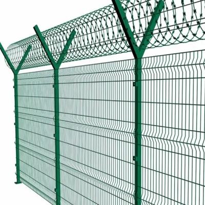 China Garden PVC Coated V Bending 3D Curved Welded Wire Mesh Fence Outdoor Metal Peach Shape Post for sale