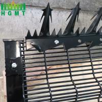 China 2.4M High Black Powder Coating Security Perimeter 358 Prison Fence Panel With Spike for sale