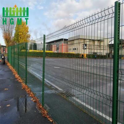 China Green PVC Coated Curved Welded Wire Mesh Fence 3d V Bending Garden Panel for sale