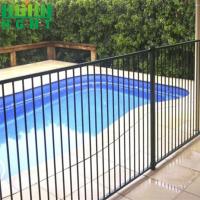 China Modern Design Easily Assembled Flat Top Swimming Pool Steel Tubular Fence Panel for sale