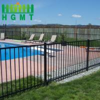 China Square Post Steel Tubular Fence Yard Decorative Pool Black Pvc Coated for sale