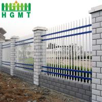 China Flat Top Powder Coated Iron Picket Steel Tubular Fence Panels For Residential Areas for sale