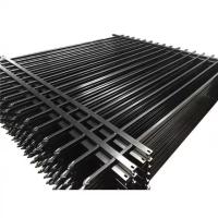 China Black Square Tube Zinc Steel Spear Top Picket Fence Steel Metal Tubular Fence for sale