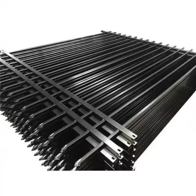 China Black Square Tube Zinc Steel Spear Top Picket Fence Steel Metal Tubular Fence for sale