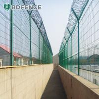 China Airport Security Fence a Galvanized High Security Welded Mesh Perimeter Fence with Razor Wire for Prison and Outdoor Use for sale
