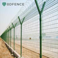China Airport Security Fence a Galvanized High Security Welded Mesh Perimeter Fence with Razor Wire for Prison and Outdoor Use for sale