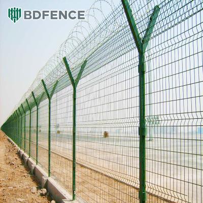 China painted colors Welded Wire Mesh Airport Aoa Fencing Anti Theft Anti Cut Steel Prison Fence for sale