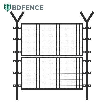 China 3000mm Airport Curvy Welded Wire Mesh Panel Easily Assembled Garden Boundary Wall Security Iron Fencing for sale