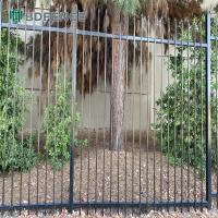 China America 6 Foot 3x3 Metal Garden Iron Fence Panels Outdoor Steel Tubular Fences Modern Wrought Iron Zinc Steel Coated for sale