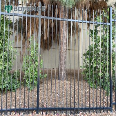 China America 6 Foot 3x3 Metal Garden Iron Fence Panels Outdoor Steel Tubular Fences Modern Wrought Iron Zinc Steel Coated for sale