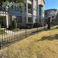 China America 6 Foot 3x3 Metal Garden Iron Fence Panels Outdoor Steel Tubular Fences Modern Wrought Iron Zinc Steel Coated for sale