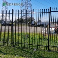 China Galvanized Steel Wrought Iron Fence Panels Yellow Tubular Metal Protective Eco-Friendly 3D Modeling for sale