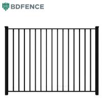 China Wrought Iron Sheet Panel Picket Flat Top Galvanized Steel Tubular Metal Fence Hot Powder Coated Decorative Panels 3D Modeling for sale