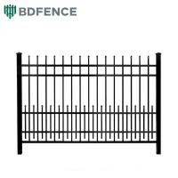 China Wrought Iron Sheet Panel Picket Flat Top Galvanized Steel Tubular Metal Fence Hot Powder Coated Decorative Panels 3D Modeling for sale