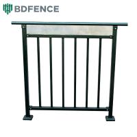 China Wrought Iron Sheet Panel Picket Flat Top Galvanized Steel Tubular Metal Fence Hot Powder Coated Decorative Panels 3D Modeling for sale