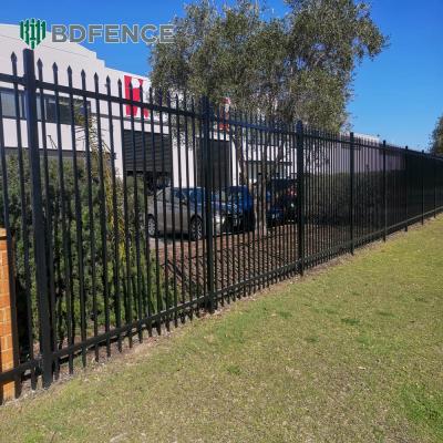 China Black Powder Coated Aluminum Picket Fence Panels Vertical Tubular System for sale