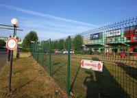 China 100x300mm Curved V Mesh Security Fencing With Square Post for sale